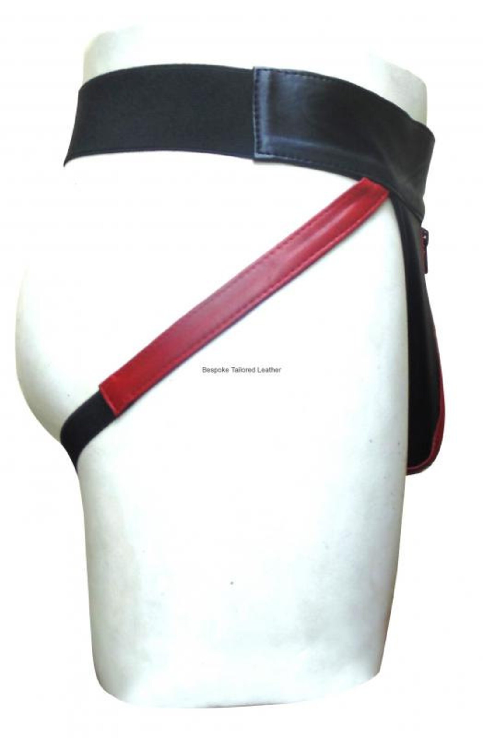 Men's Leather Jocks Jockstrap With RED Colour Strip Custom - Etsy UK