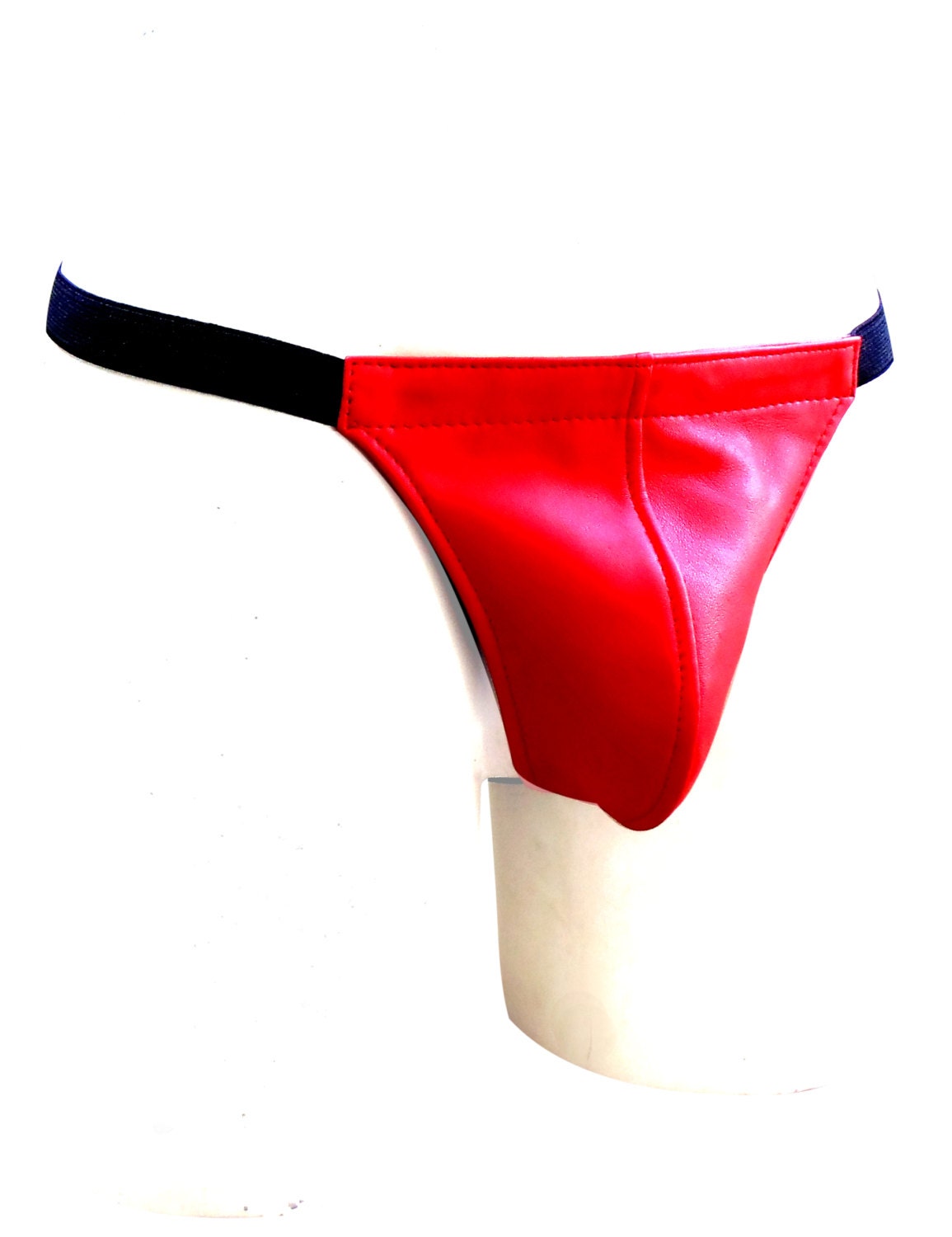 Red Leather Mens Elastic String Thong Custom Made to Order | Etsy