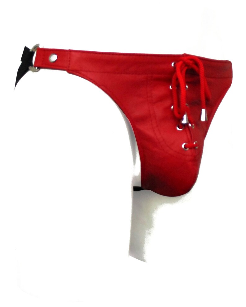 Black Leather Jockstrap With Front Lace Custom Made to Order - Etsy