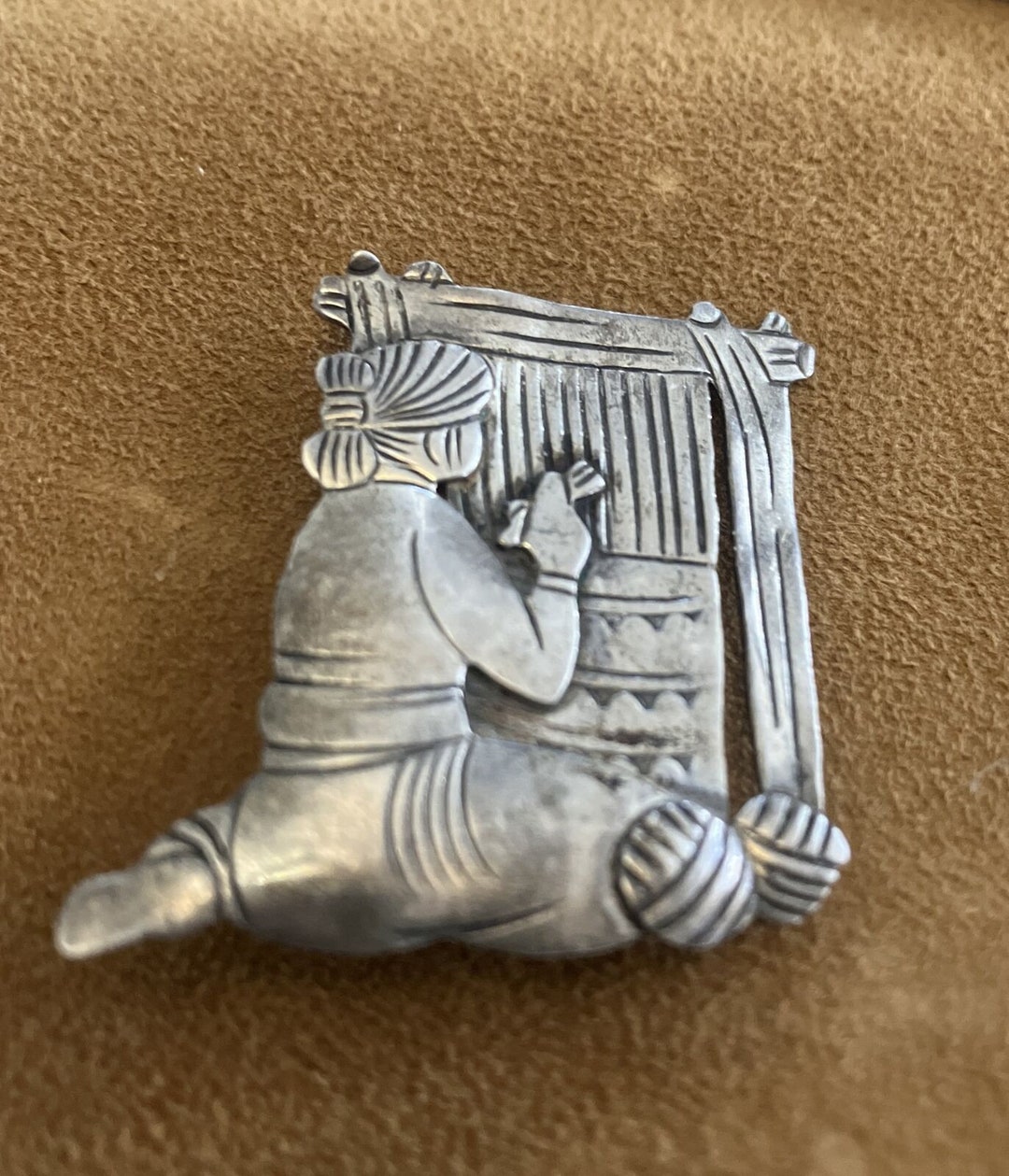 Vintage Cecil Perry Navajo Diné Sterling Silver Figural Pin Brooch ...