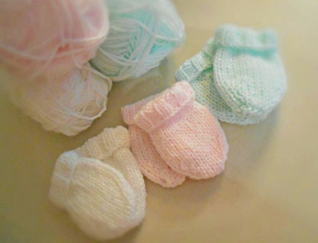 DK Easy Knitting Pattern to Make Baby Scratch Mittens Mitts Pdf Digital ...