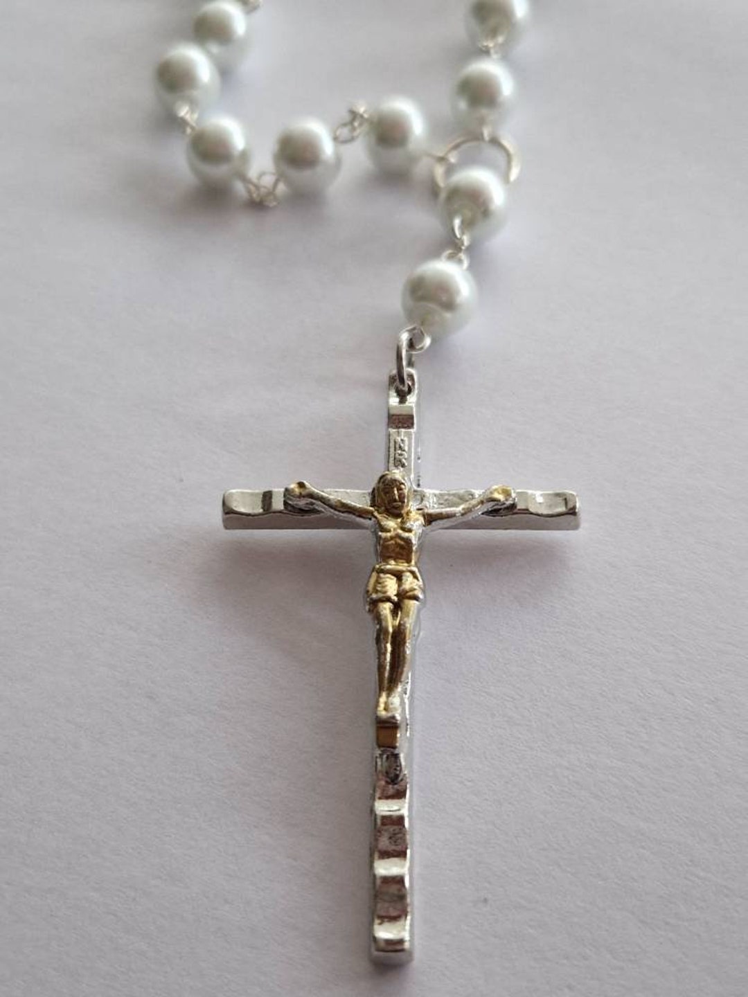Two Tone Jesus Cross Rear View Mirror Charm, Religious Gift - Etsy