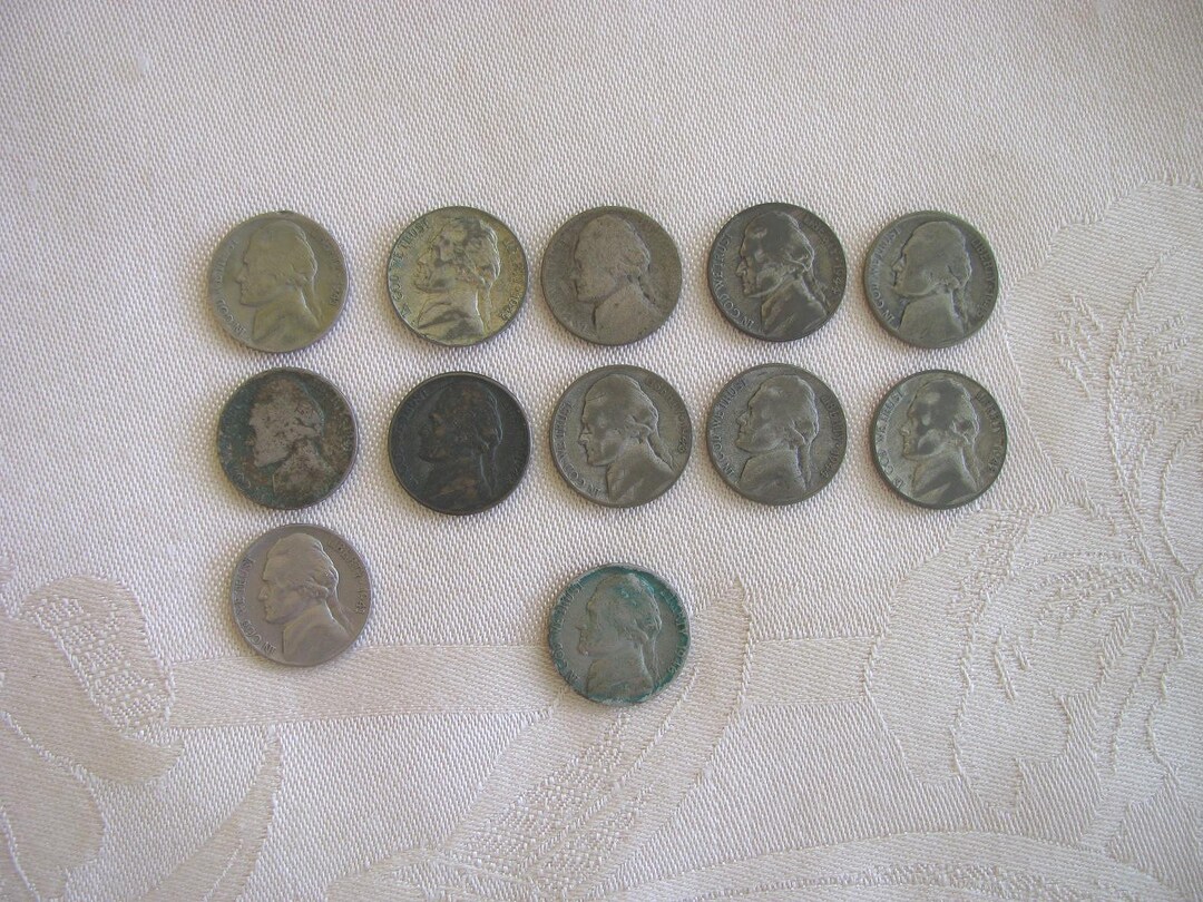 Wwii~ww2~war Time~jefferson Nickles~lot of 11~35% Silver ?~(3) 1941 No ...