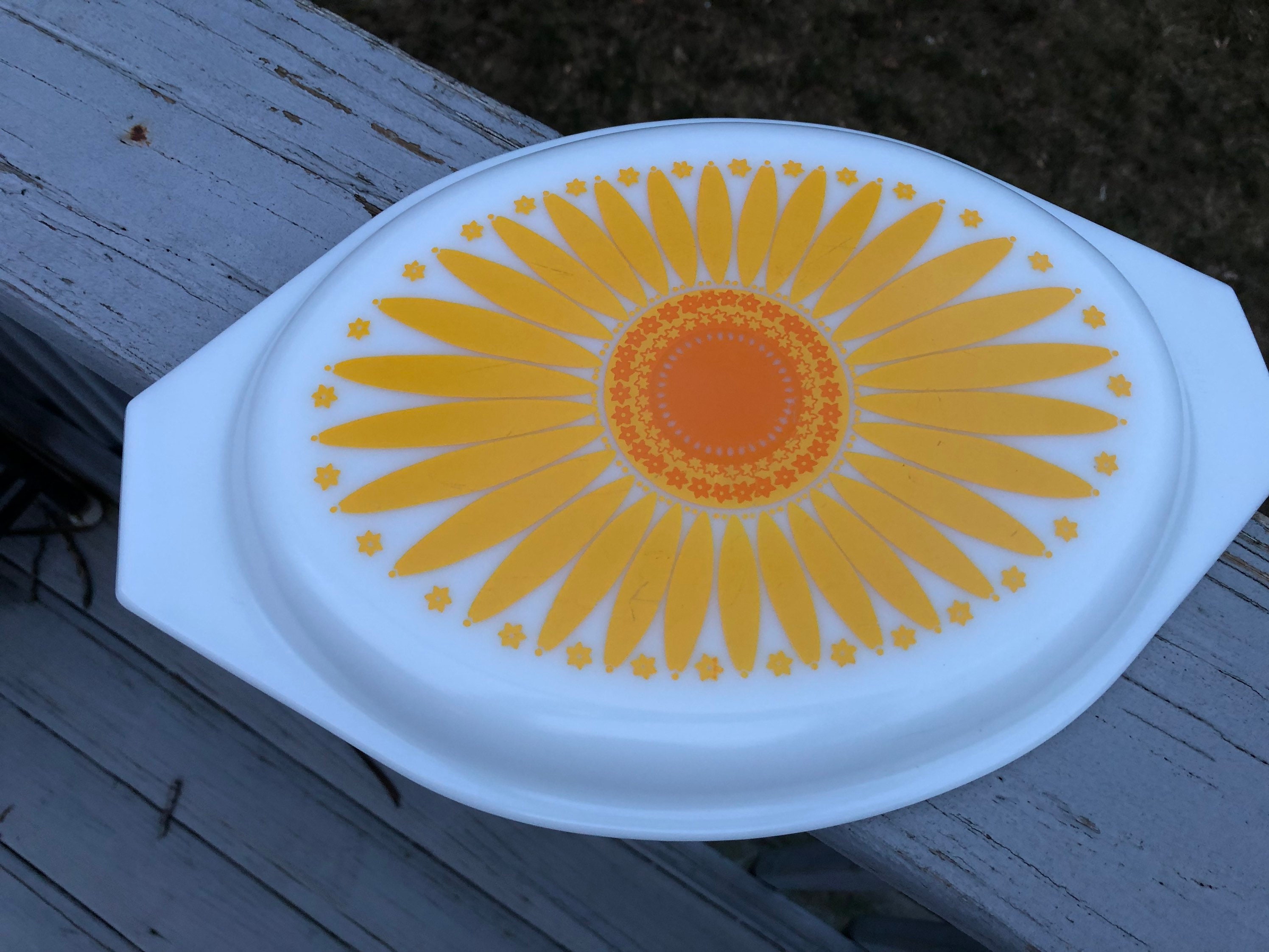 Rare Vintage Sunflower Pyrex Casserole With Sunflower Lid - Etsy