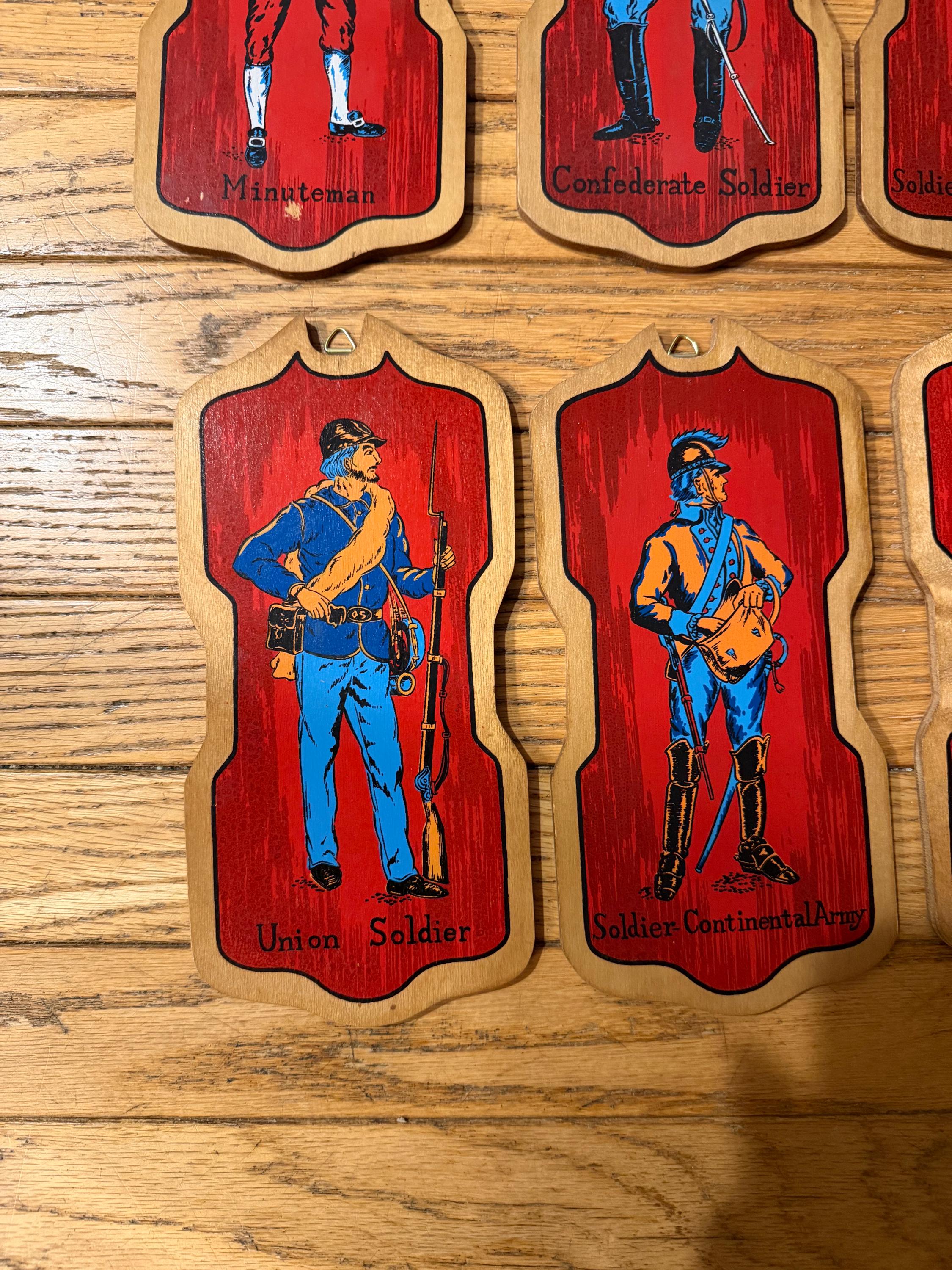 War Soldier Wood Plaques Portraits Continental Confederate Army ...