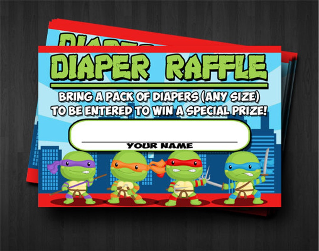Baby TMNT Diaper Raffle Tickets Instant Download/ Printable/ Baby ...