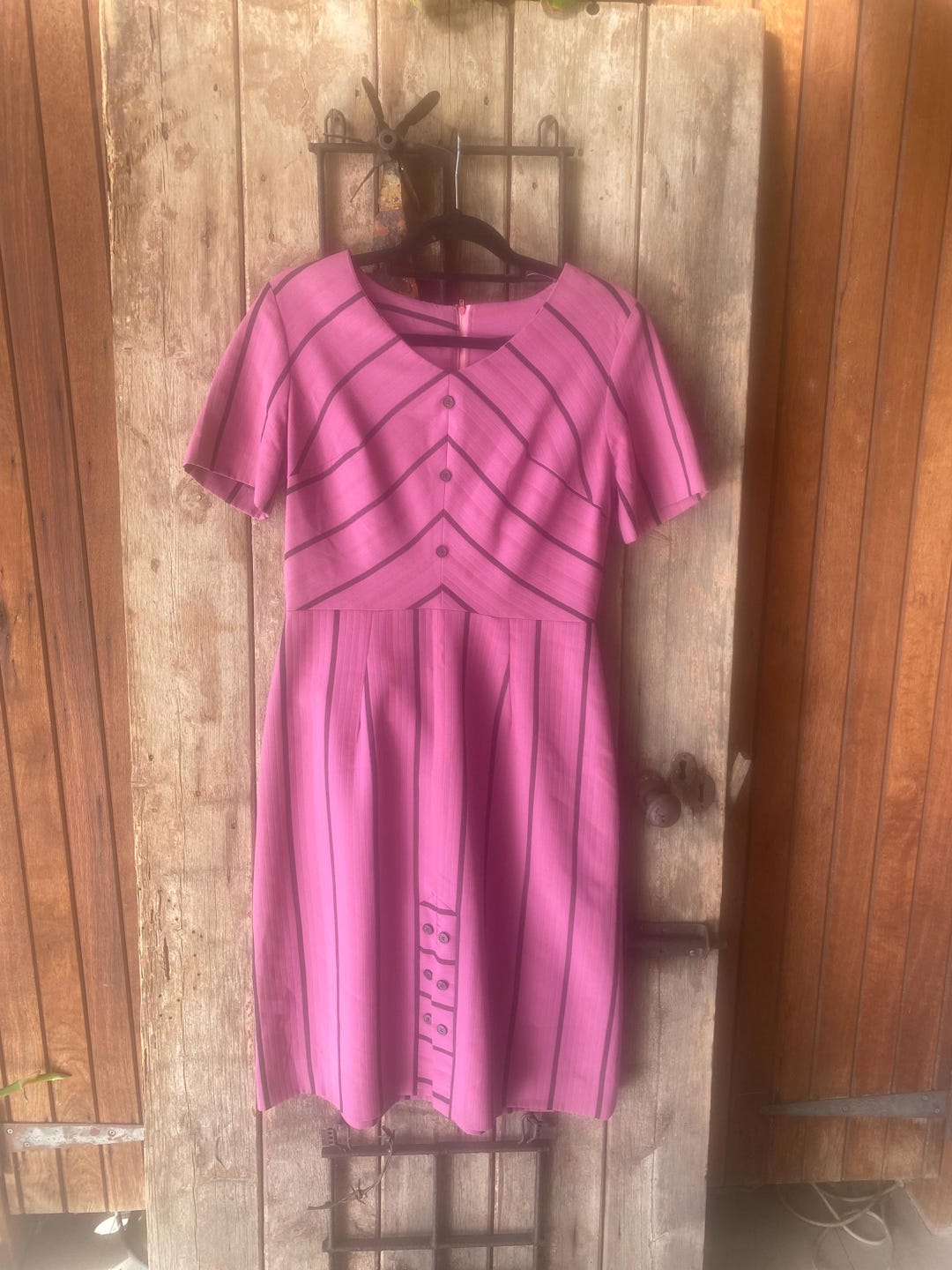 1960s Bespoke French Style Dress* Preppy * School Teacher * Stripes ...