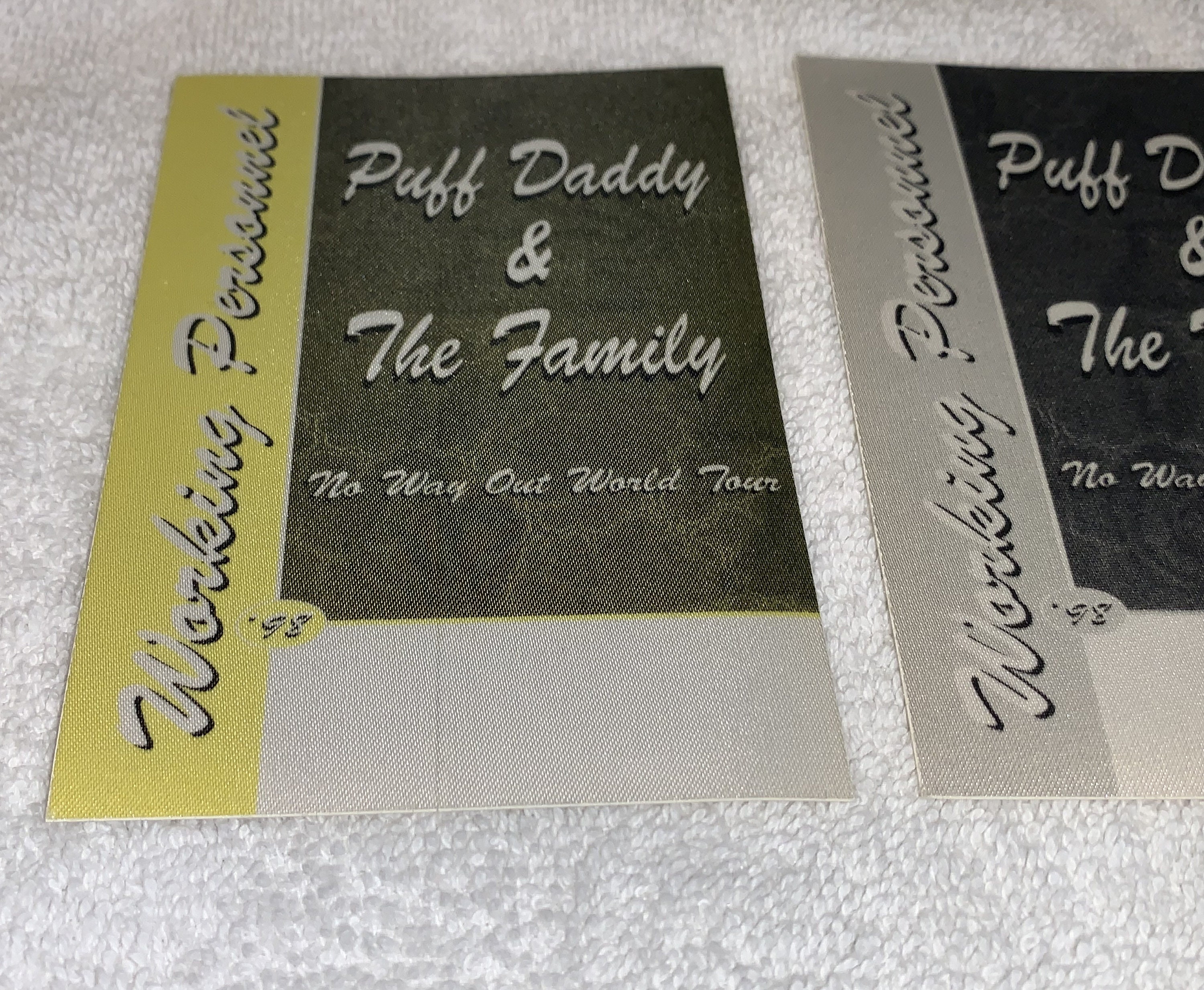 PUFF DADDY 2 Unused 1998 Backstage Ticket Working Passes Sean Combs P ...