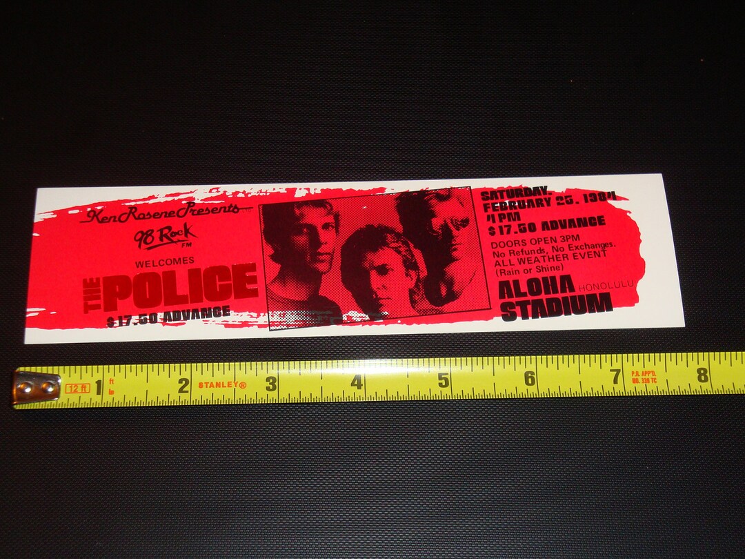 The Police 1984 Synchronicity Tour Ticket, Aloha Stadium, Honolulu - Etsy