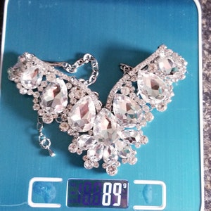 Deep Purple Statement Necklace, Rhinestone Necklace Set, Bridal Pageant ...