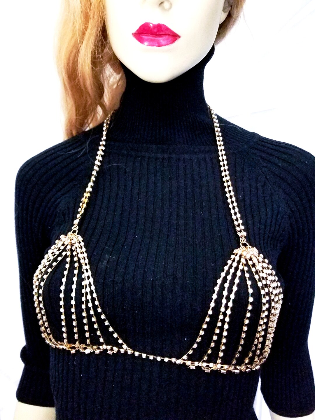 Rhinestone Body Chain Crystal Bra Body Jewelry Beach Or Stage Jewelry