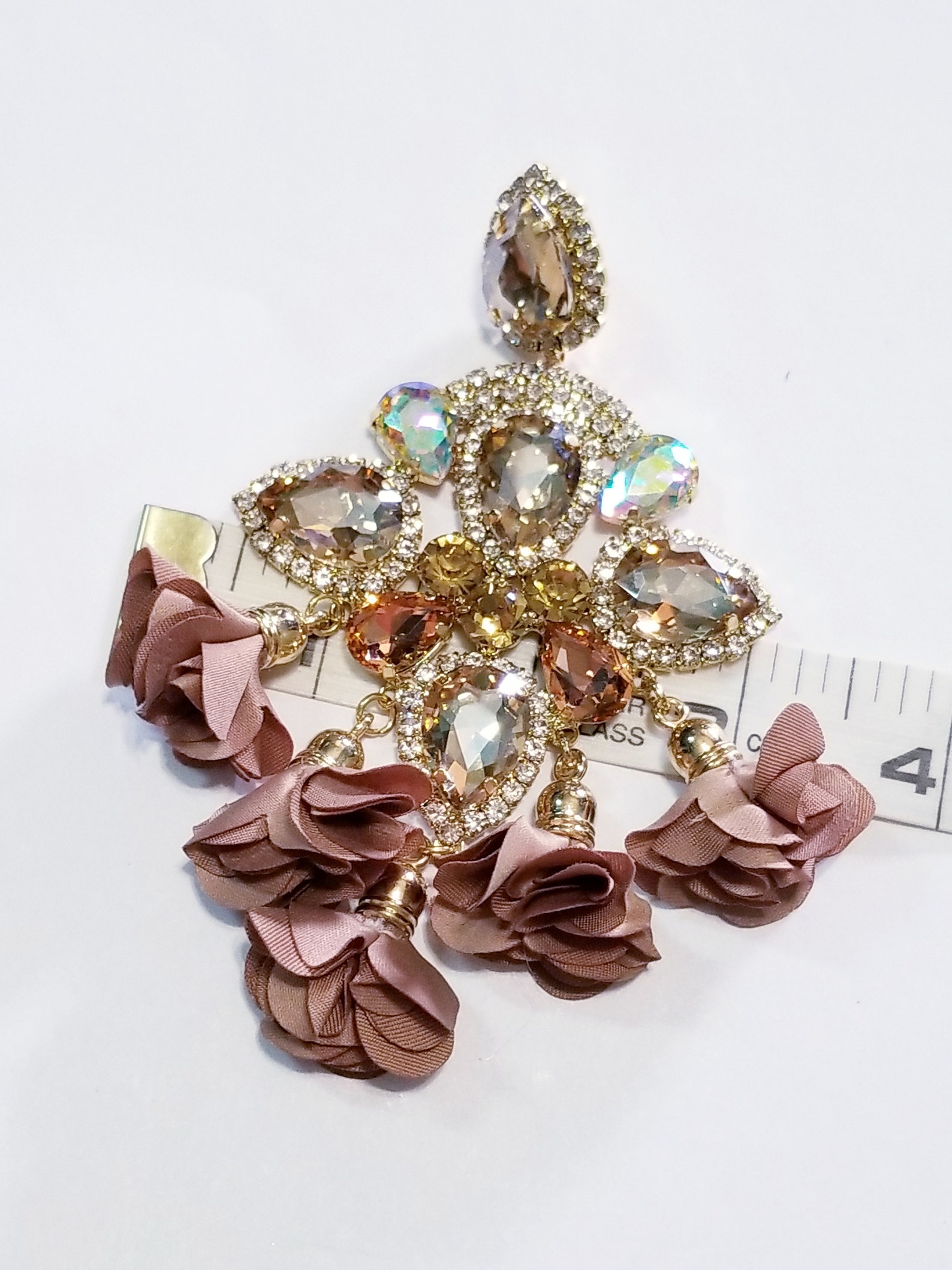 Oversized Chandelier Earrings Rhinestone Clip on Earrings - Etsy