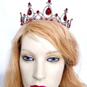 Rhinestone Crystal Tiara, Red Crown Tiara, Statement Pageant Jewelry ...