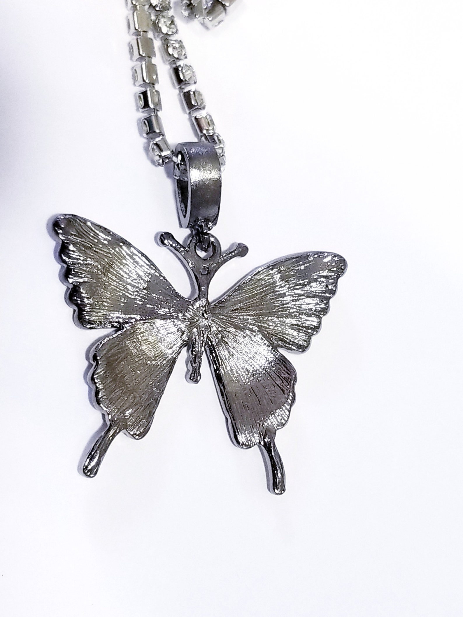 Iced Out Bling Butterfly Rhinestone Necklace Hip Hop Jewelry | Etsy