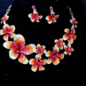 Luxury Crystal Necklace, Red Rhinestone Choker, Prom Pageant Jewelry ...