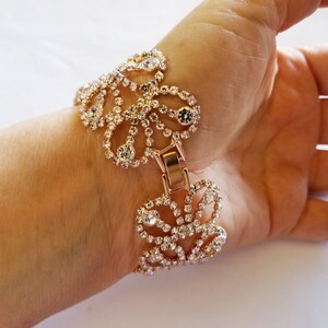 Rhinestone Crystal Bracelet, Bridal Pageant Bracelet, Bridesmaid Stage ...