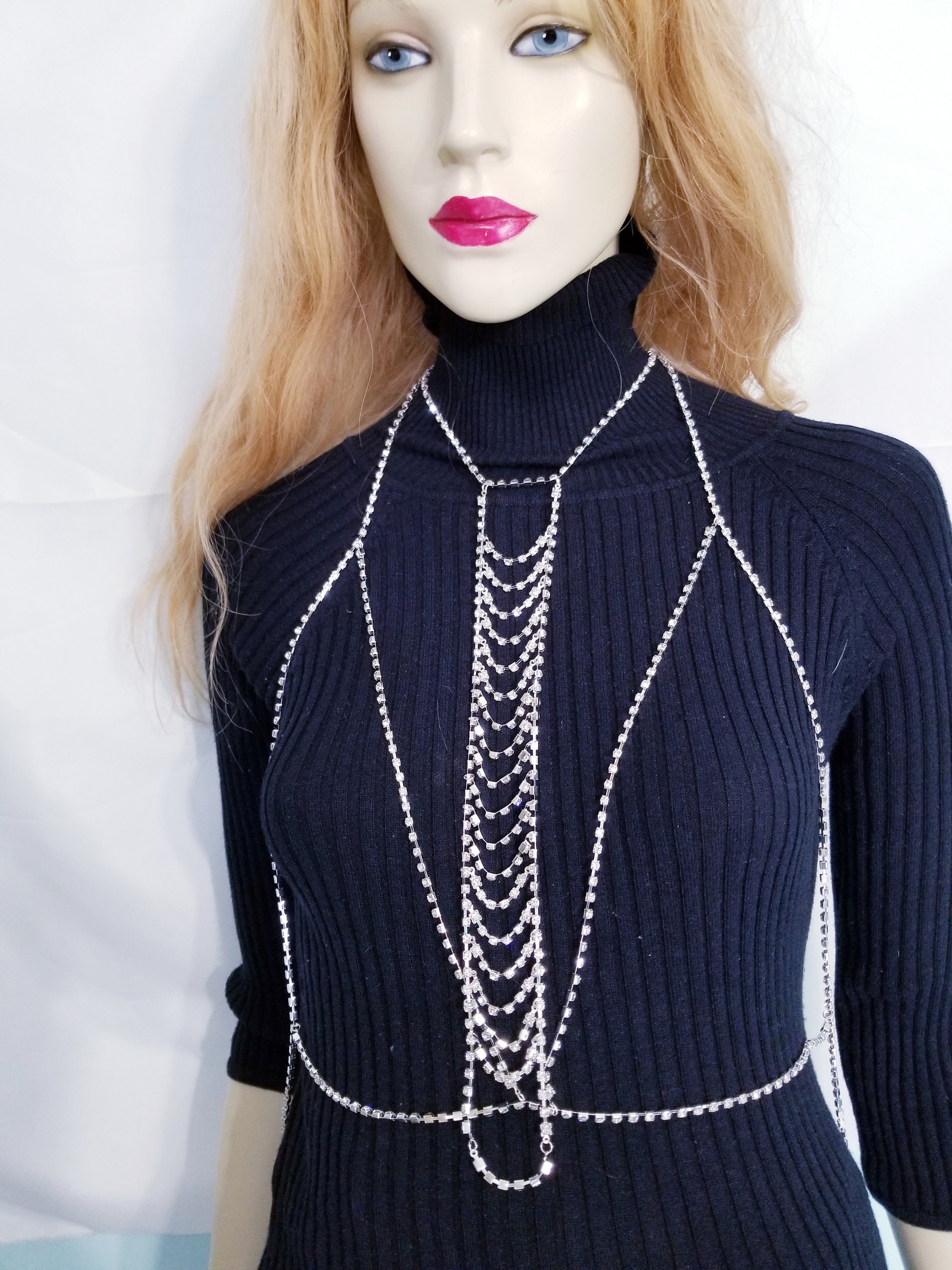 Rhinestone Body Chain Crystal Bra Body Jewelry Beach or | Etsy