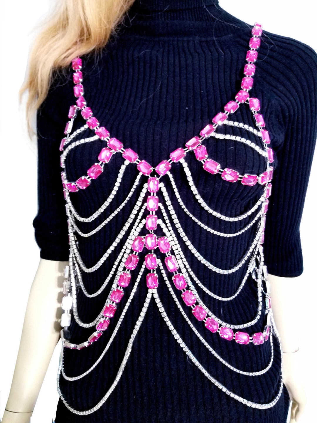 Rhinestone Body Chain Crystal Bra Body Jewelry Beach Or Stage Jewelry