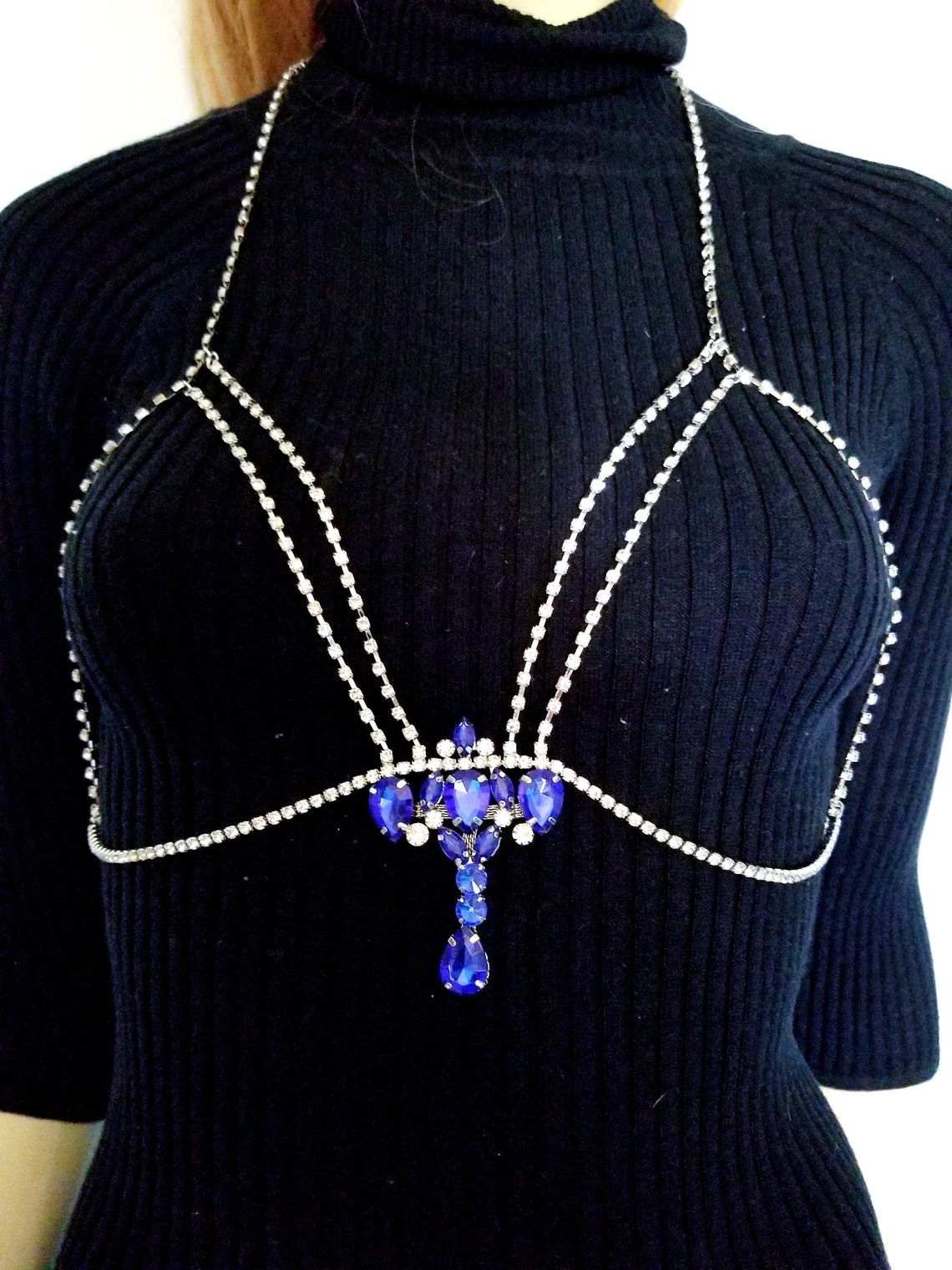 Rhinestone Body Chain Crystal Bra Body Jewelry Beach or - Etsy