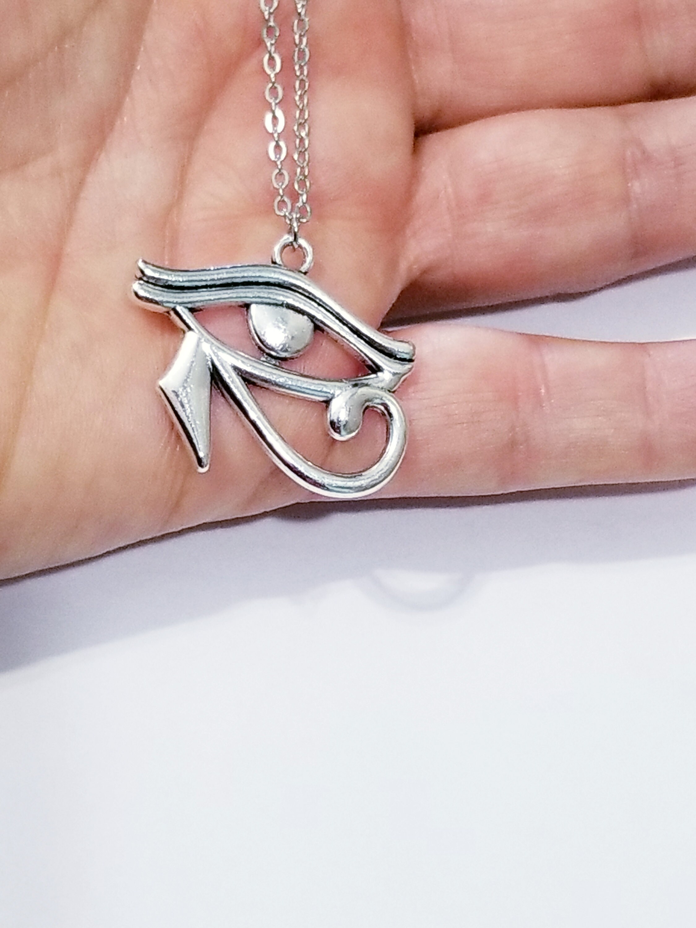 Egyptian Eye Necklace Horus Ra Amulet Egyptian Charm Pendant | Etsy