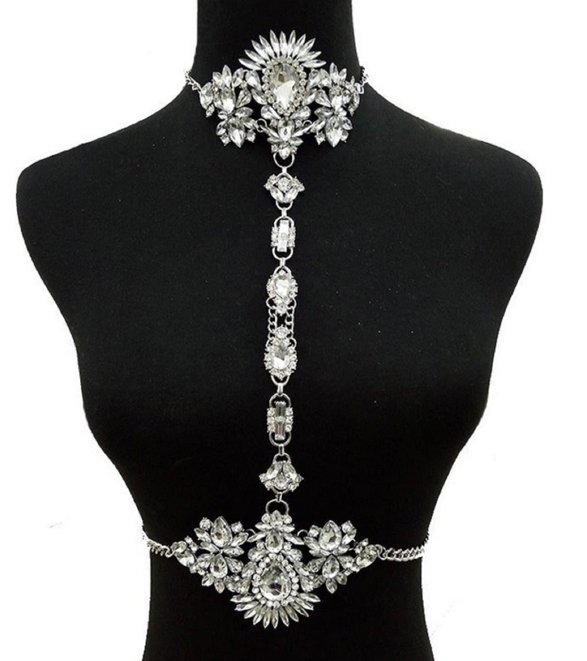 Rhinestone Body Chain Crystal Bra Body Jewelry Beach Or Etsy