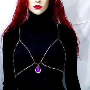 Rhinestone Body Chain, Crystal Bra Body Jewelry, Beach or Stage Jewelry ...