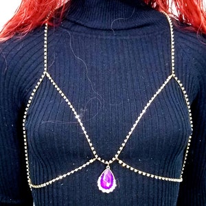 Rhinestone Body Chain, Crystal Bra Body Jewelry, Beach or Stage Jewelry ...