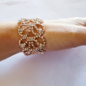 Rhinestone Crystal Bracelet, Bridal Pageant Bracelet, Bridesmaid Stage ...