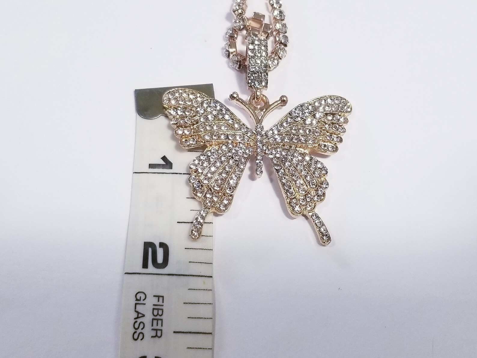 Iced Out Bling Butterfly Rhinestone Necklace Hip Hop Jewelry | Etsy