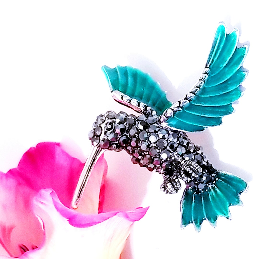 Hummingbird Brooch Necklace, Silver Hummingbird Jewelry, Best Friend ...