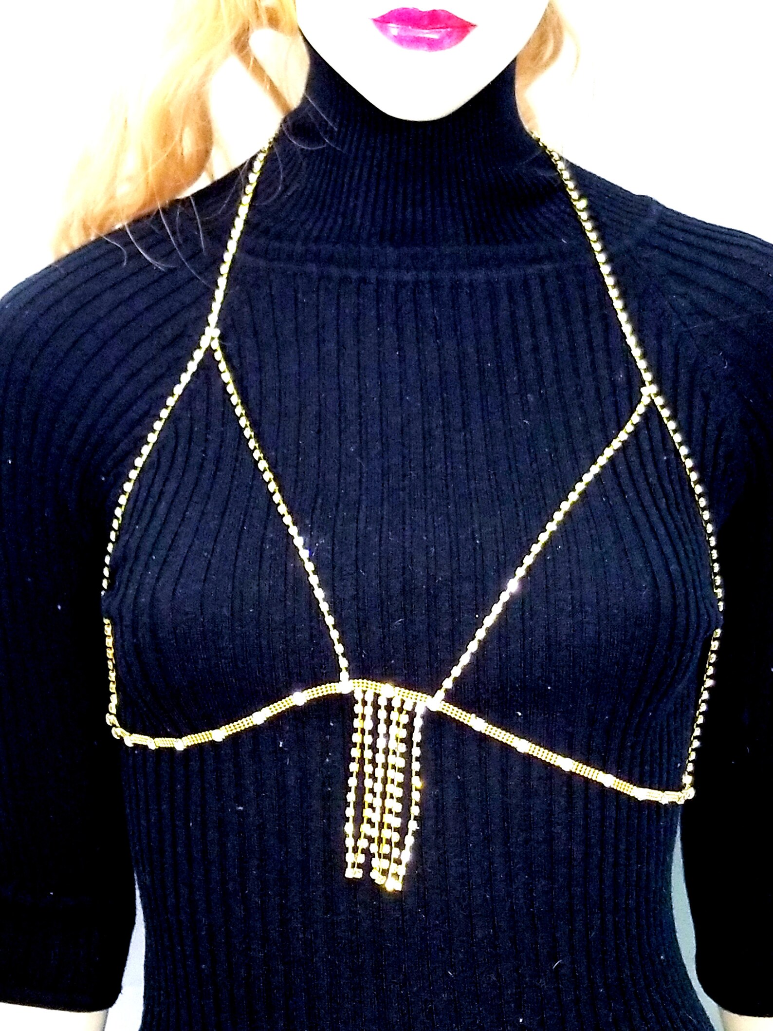 Rhinestone Body Chain Crystal Bra Body Jewelry Beach or - Etsy