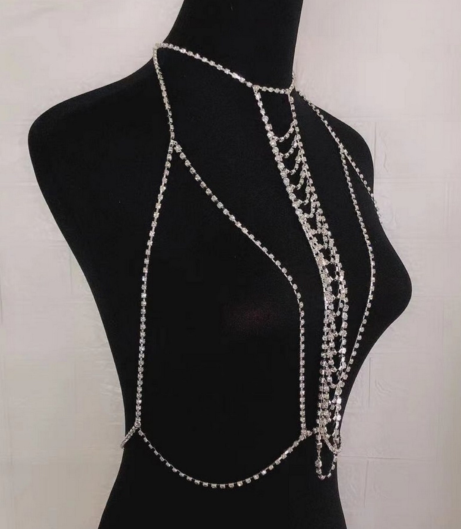 Rhinestone Body Chain Crystal Bra Body Jewelry Beach or | Etsy