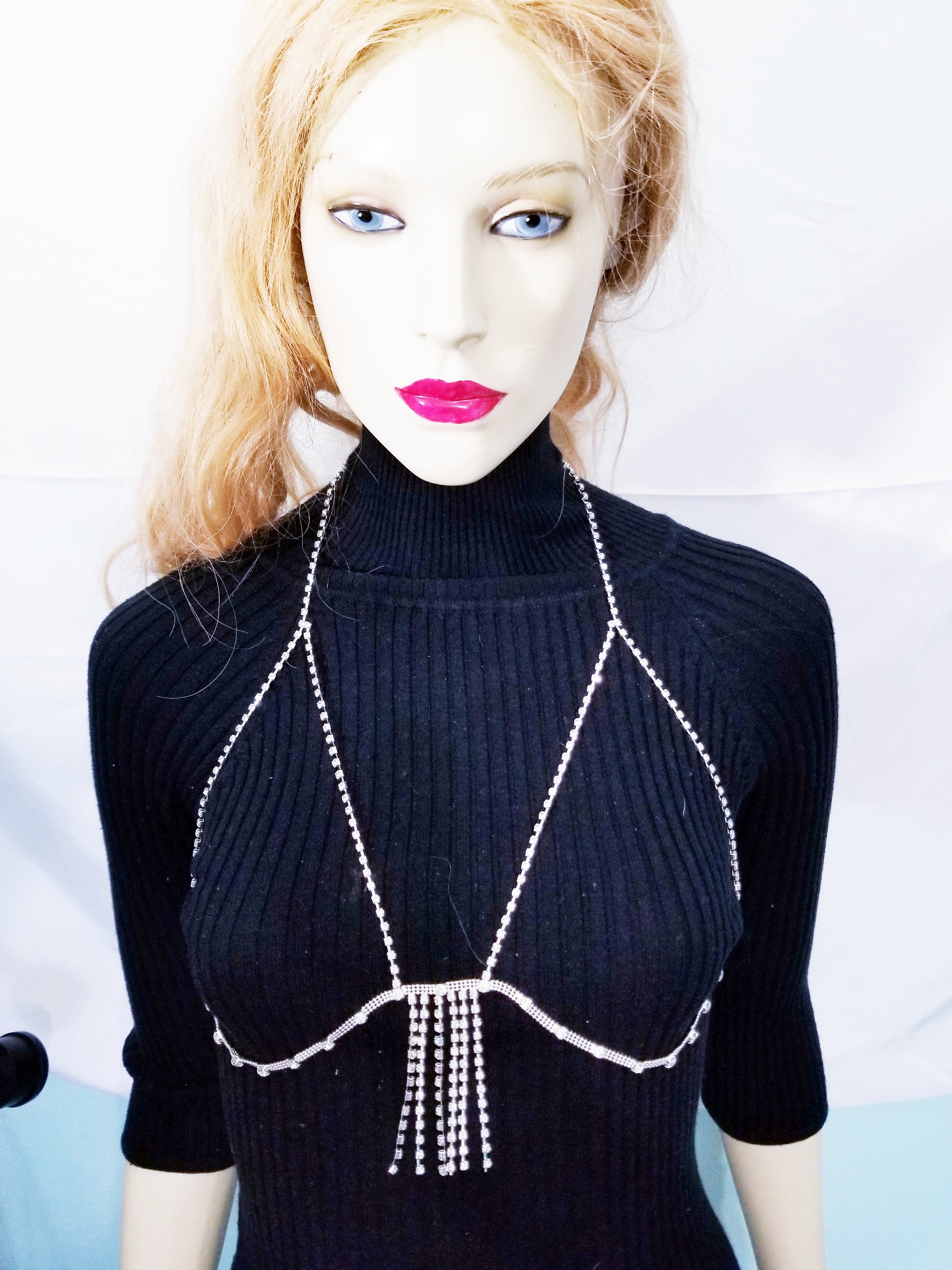 Rhinestone Body Chain Crystal Bra Body Jewelry Beach Or Etsy