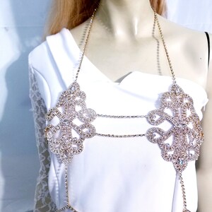 Rhinestone Body Chain, Crystal Bra Body Jewelry, Beach or Stage Jewelry ...