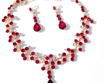 Red Jewelry Set - Etsy