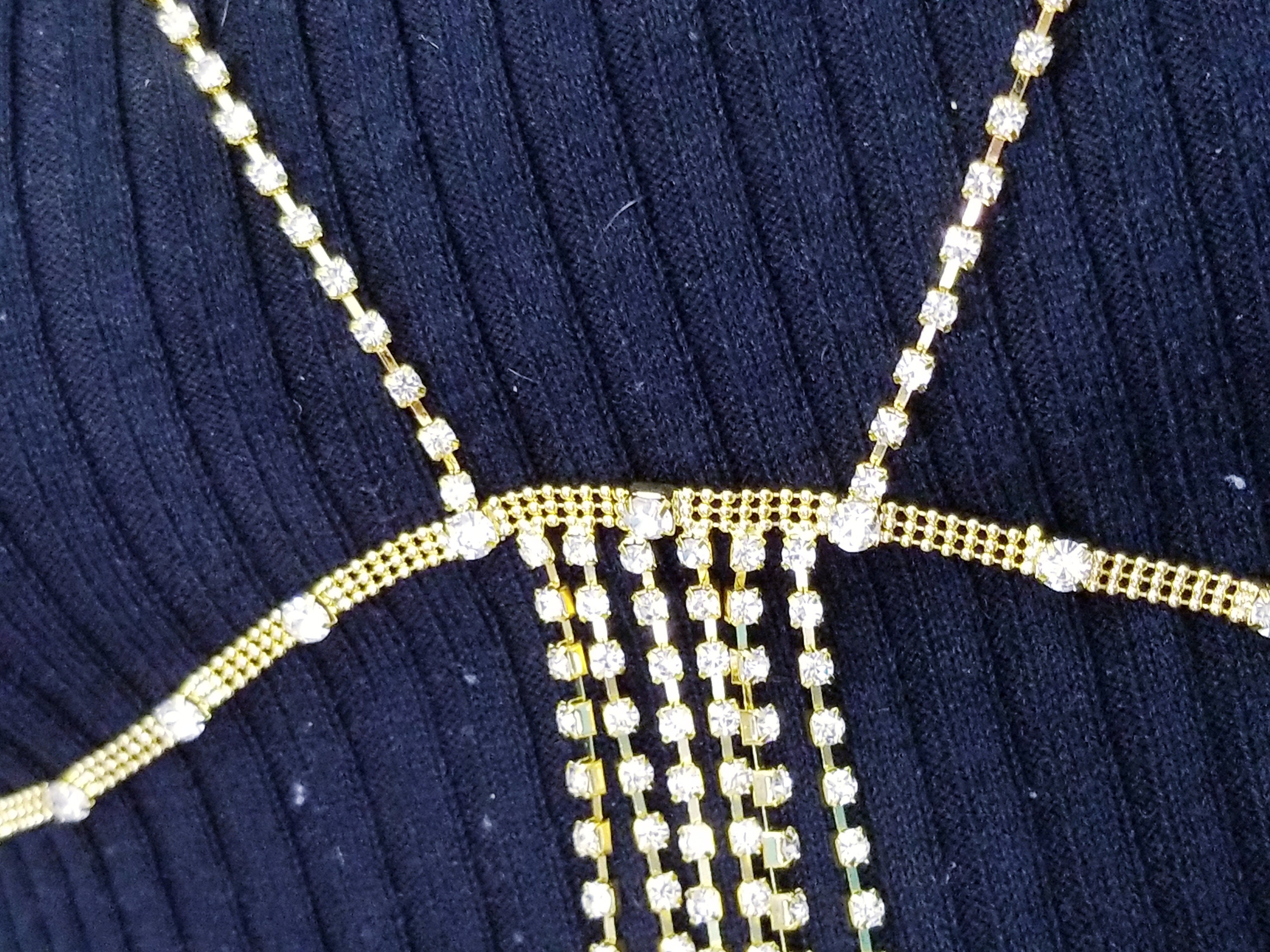 Rhinestone Body Chain Crystal Bra Body Jewelry Beach or | Etsy