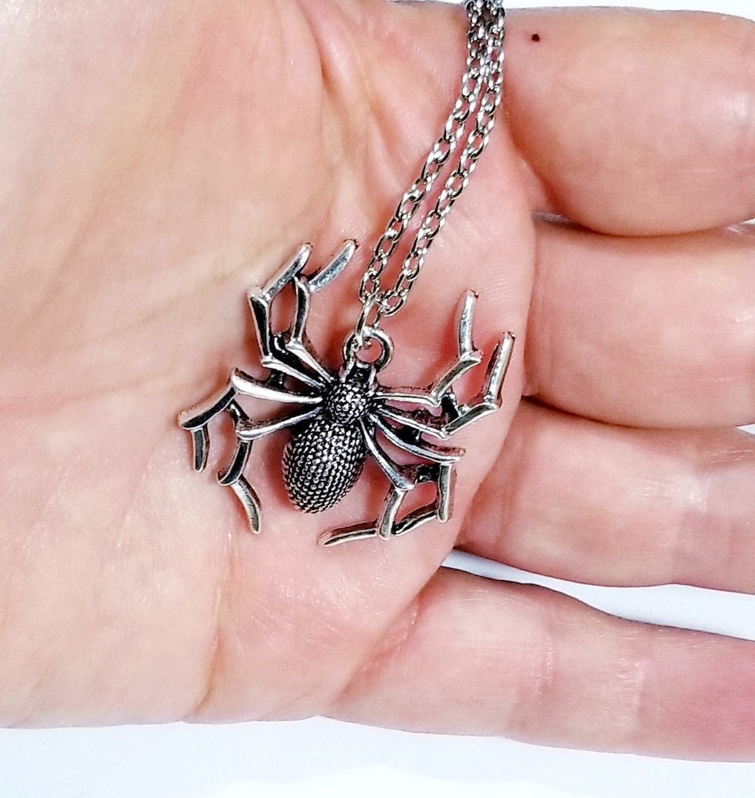 Gothic Spider Necklace, Steampunk Antiqued Jewelry, Bug Halloween ...