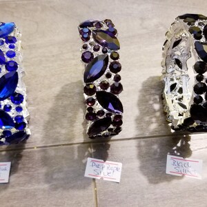 Rhinestone Stretch Bracelet, Colorful Crystal Pageant Jewelry, Bridal ...