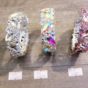 Rhinestone Stretch Bracelet, Colorful Crystal Pageant Jewelry, Bridal ...