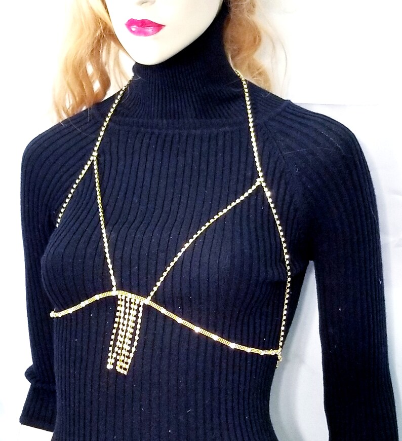 Rhinestone Body Chain Crystal Bra Body Jewelry Beach or - Etsy