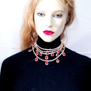 Iced Out Bling, Red Rhinestone Necklace, Hip Hop Style Jewelry - Etsy