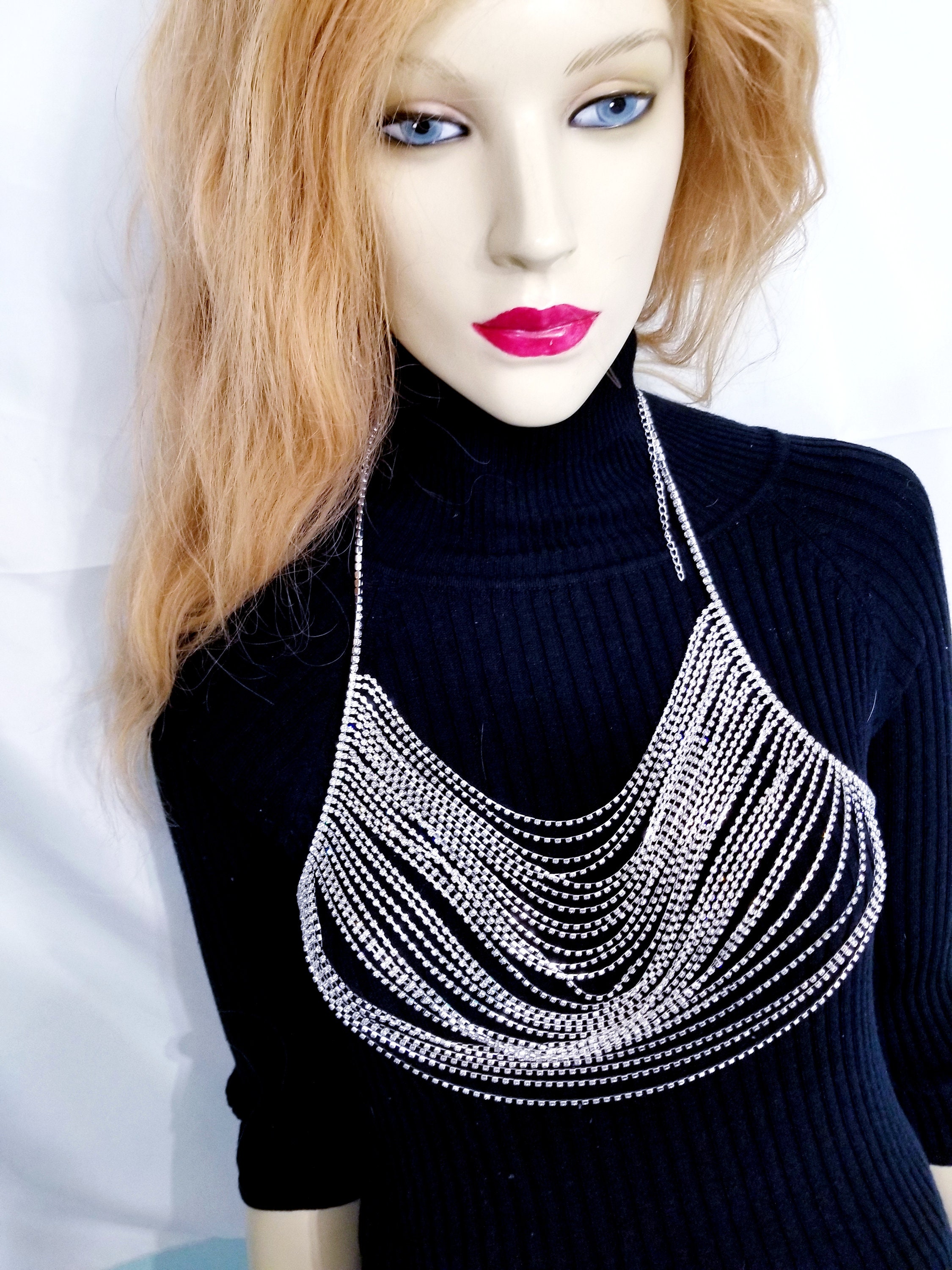 Rhinestone Body Chain Crystal Bra Body Jewelry Beach or | Etsy