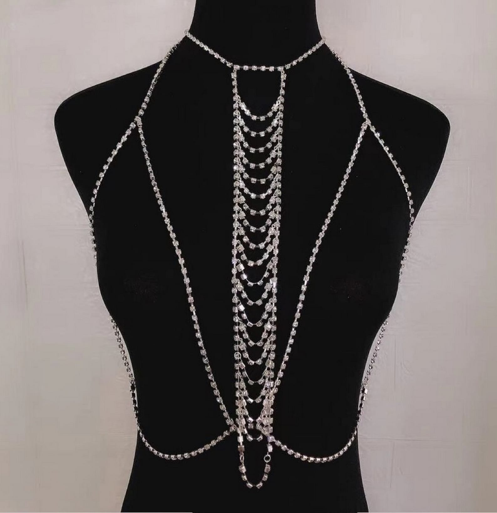 Rhinestone Body Chain Crystal Bra Body Jewelry Beach or - Etsy