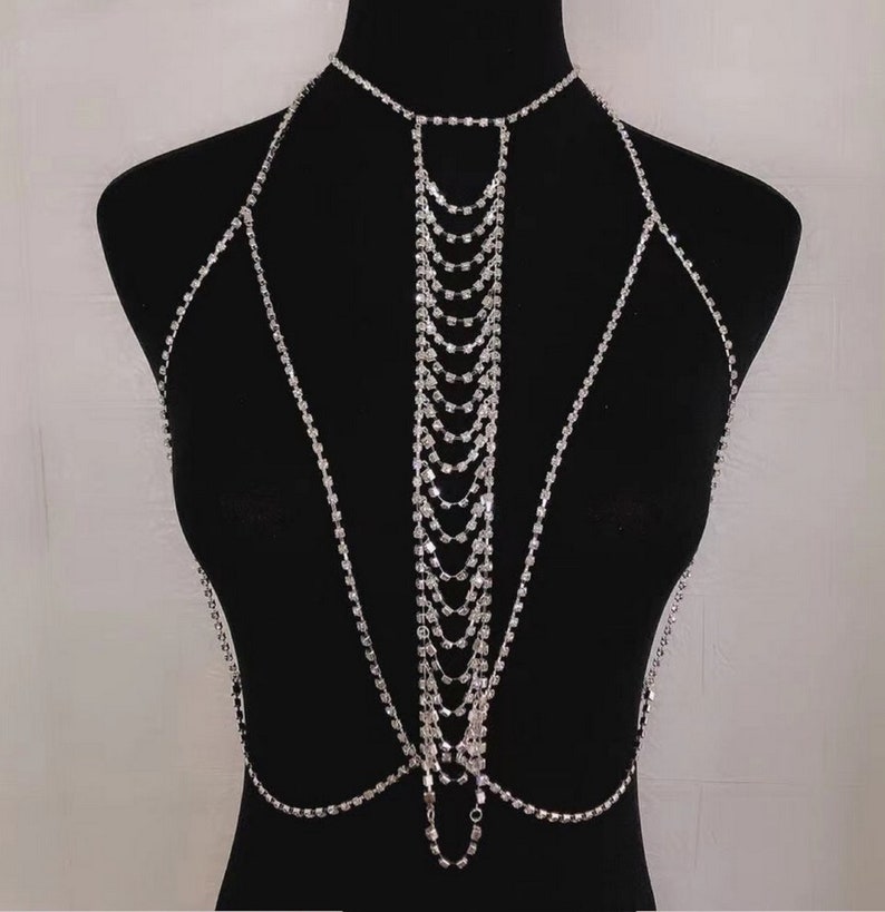 Rhinestone Body Chain Crystal Bra Body Jewelry Beach or - Etsy