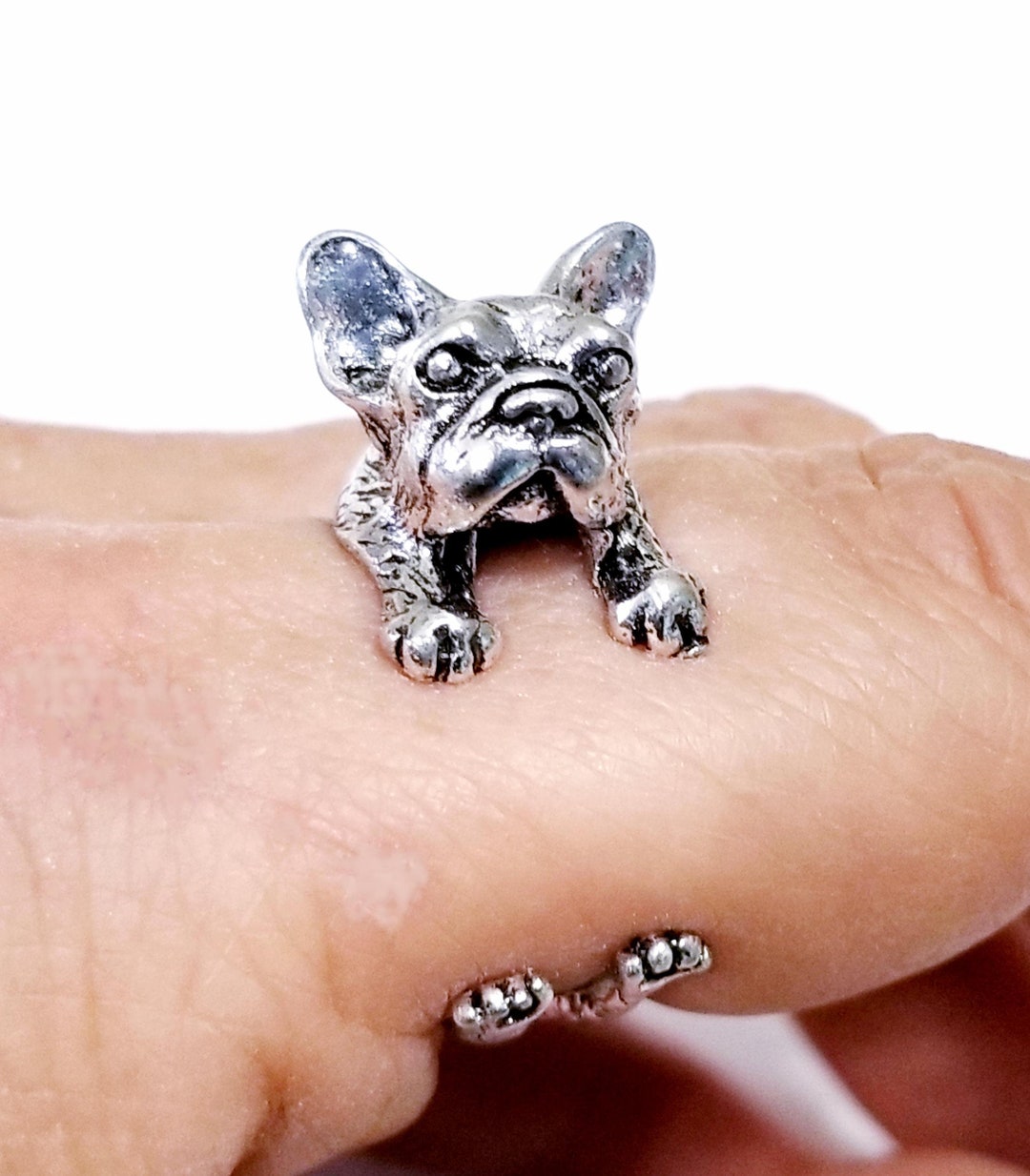 Silver Bulldog Ring, Dog Lover Jewelry, Adjustable Bull Terrier Ring - Etsy