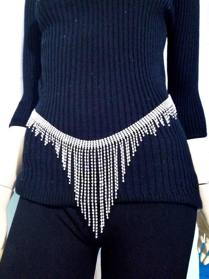 Rhinestone Body Jewelry Belly Waist Chain Crystal Beach | Etsy