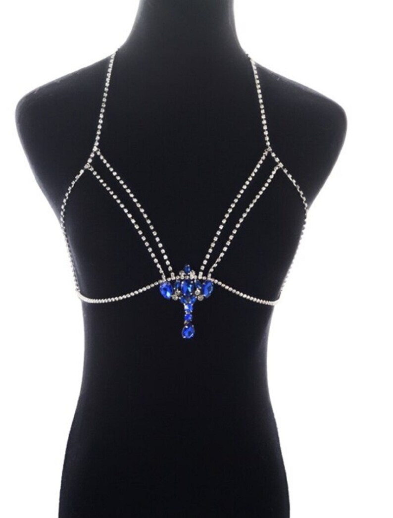 Rhinestone Body Chain Crystal Bra Body Jewelry Beach or - Etsy