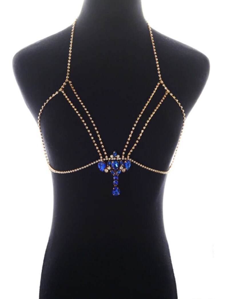 Rhinestone Body Chain Crystal Bra Body Jewelry Beach or - Etsy