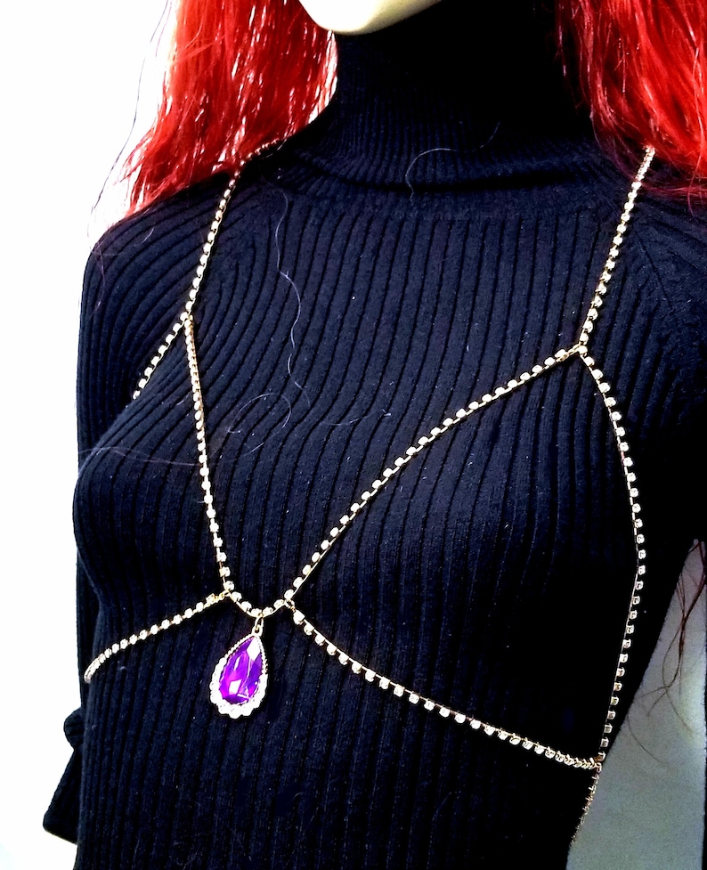 Rhinestone Body Chain Crystal Bra Body Jewelry Beach or | Etsy