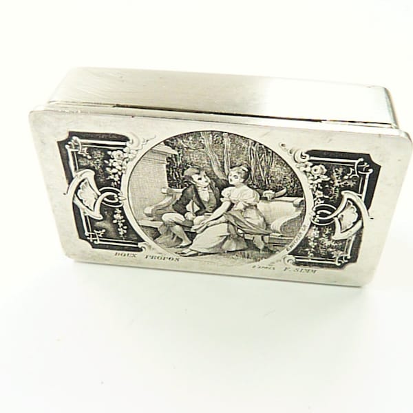 Antique Silver Stamp Box - Etsy